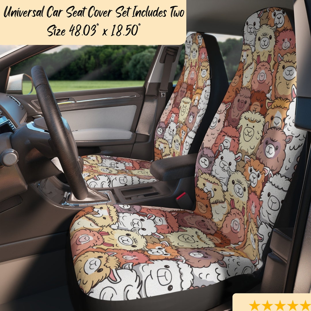 Alpaca Car Accessories, Cute Alpaca Boho Car Seat Covers, Car Decor ...