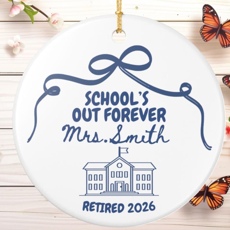 Personalized Teacher Retirement Ceramic Decoration Ornament 1pc Gift ...