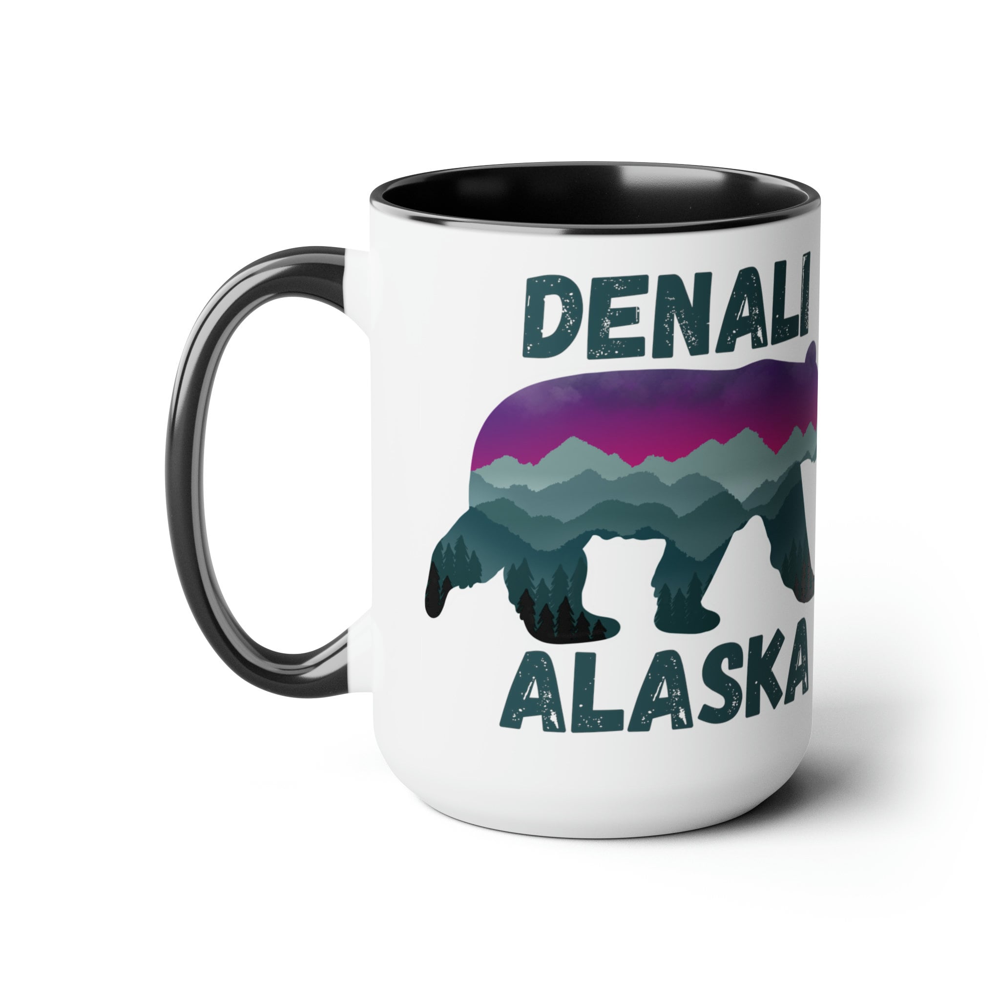 Denali Alaska Two-tone Coffee Mugs 15oz Distressed Writing - Etsy