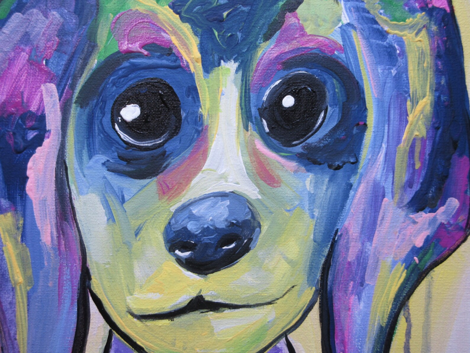 Pintura del perro, arte del perro, arte de la pared del vivero ...