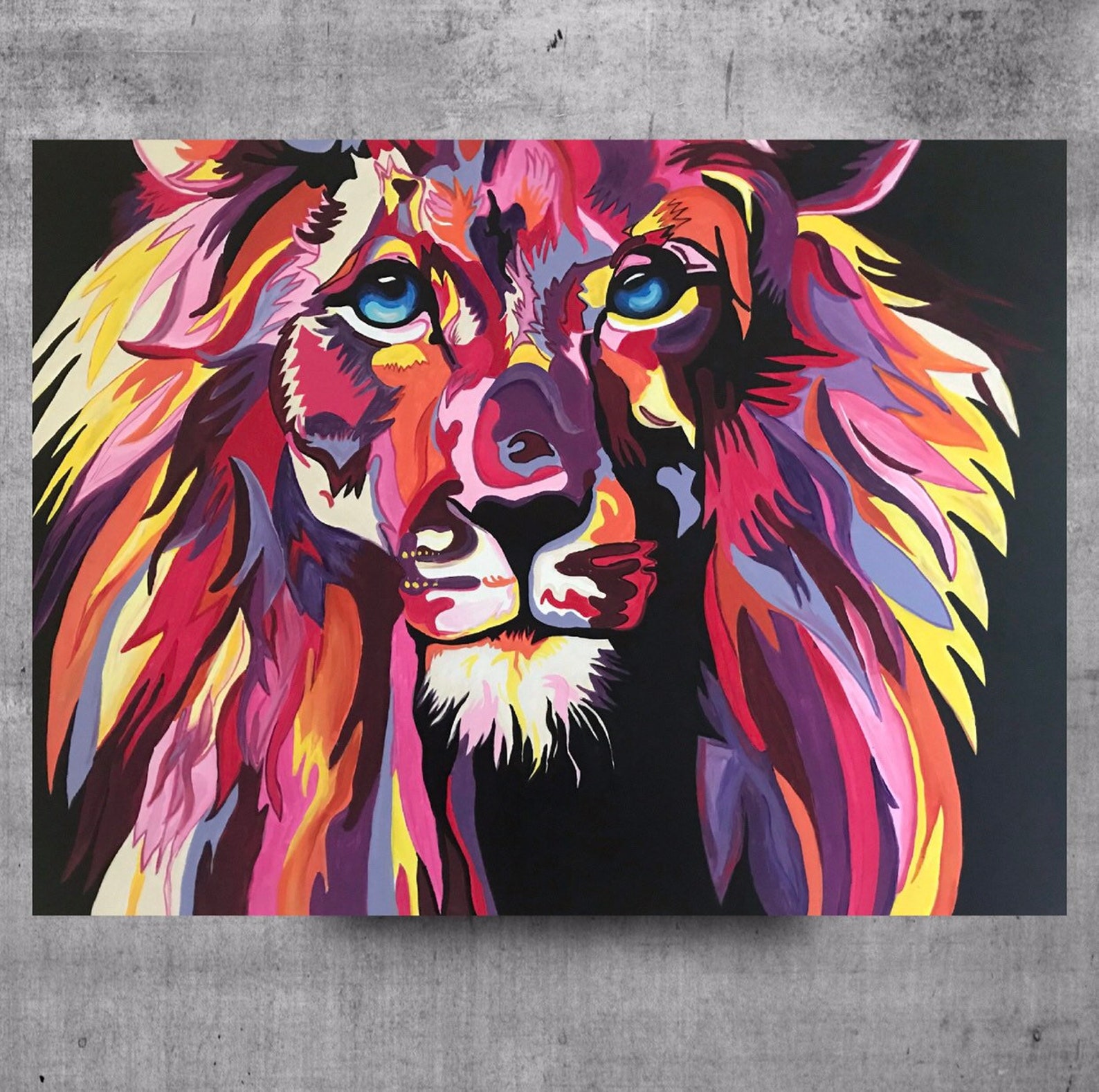 Lion Painting, Colorful Lion Art, Lions Decor, Lioness Art, Safari ...