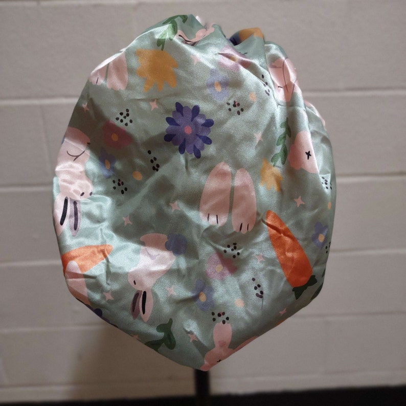 Easter Bunny Satin Bonnet Spring Time Bonnet, Kawaii Cottagecore Bonnet ...