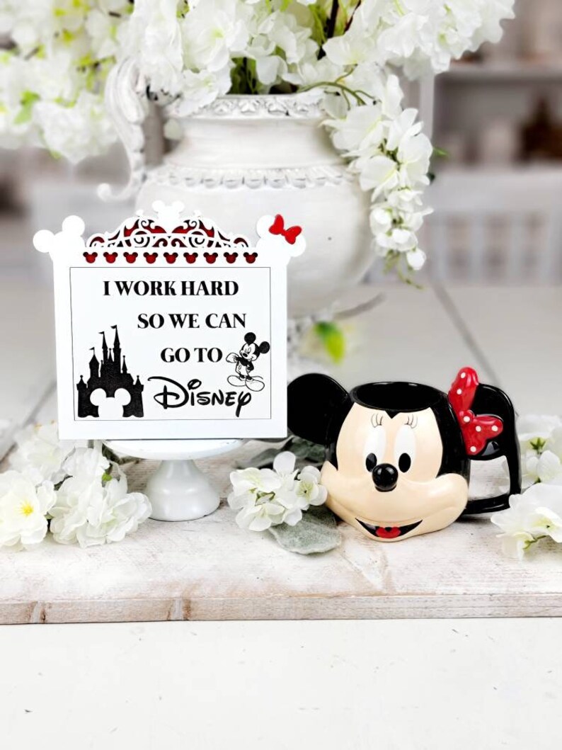 Disney Office Decor, Work Hard Disney Sign, Mickey Mouse Lover Gift - Etsy