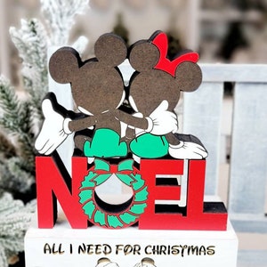 Mickey Christmas Tiered Tray Decor, Mickey and Minnie Tray Signs ...