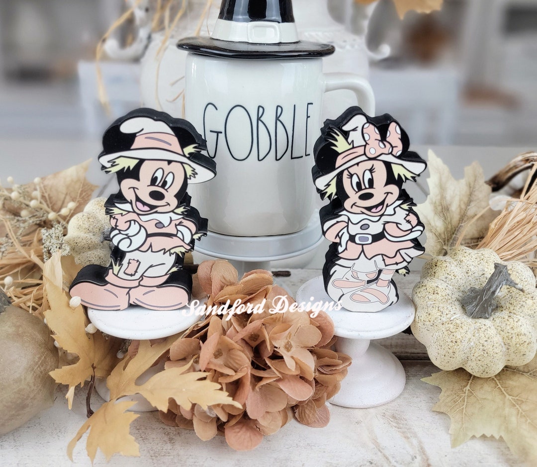 Mickey and Minnie Scarecrow Tiered Tray Decorations - Disney Halloween ...