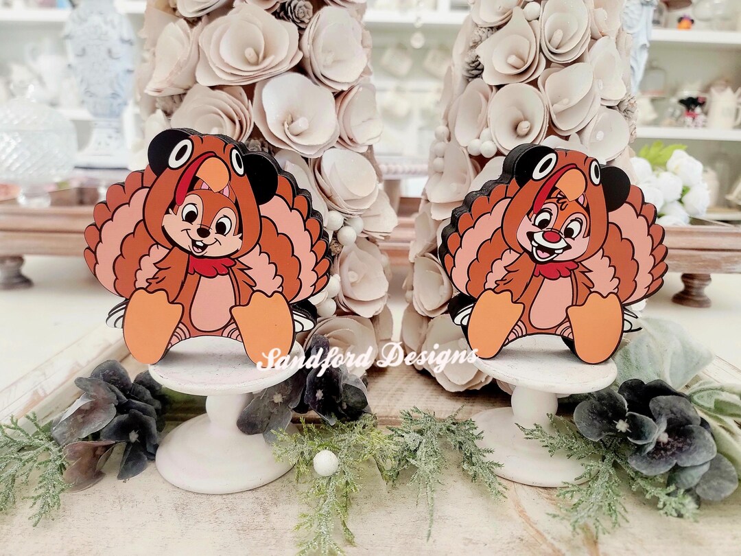 Thanksgiving Chip N Dale Turkey Decorations, Disney Fall Home Decor - Etsy