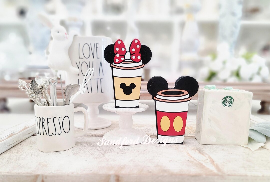 Mickey and Minnie Wooden Coffee Bar Decor, Disney Decoration - Etsy