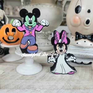 Mickey and Minnie Frankenstein and Bride Tiered Tray Decorations ...