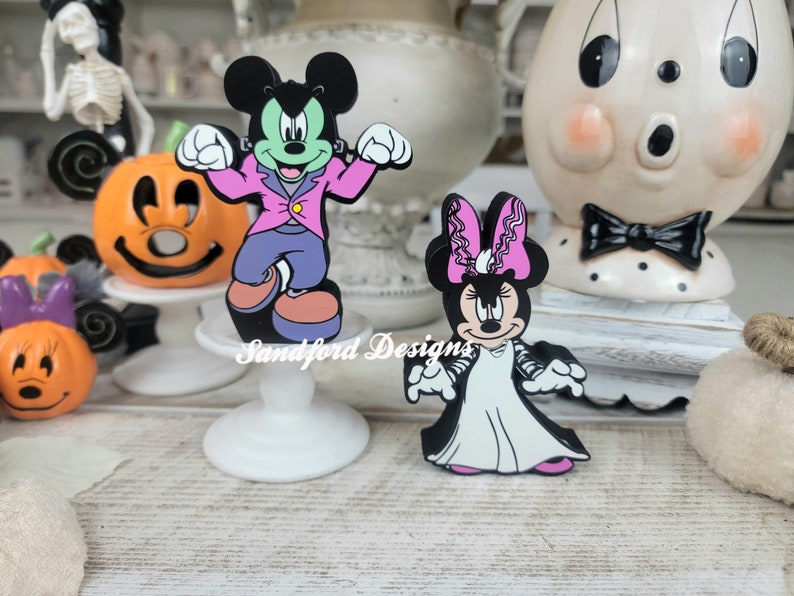 Mickey and Minnie Frankenstein and Bride Tiered Tray Decorations ...