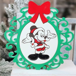 Mickey Christmas Tiered Tray Decor, Mickey and Minnie Tray Signs ...