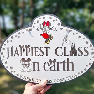Minnie Teacher Sign , Disney Teacher Gift, Happiest Class on Earth ...