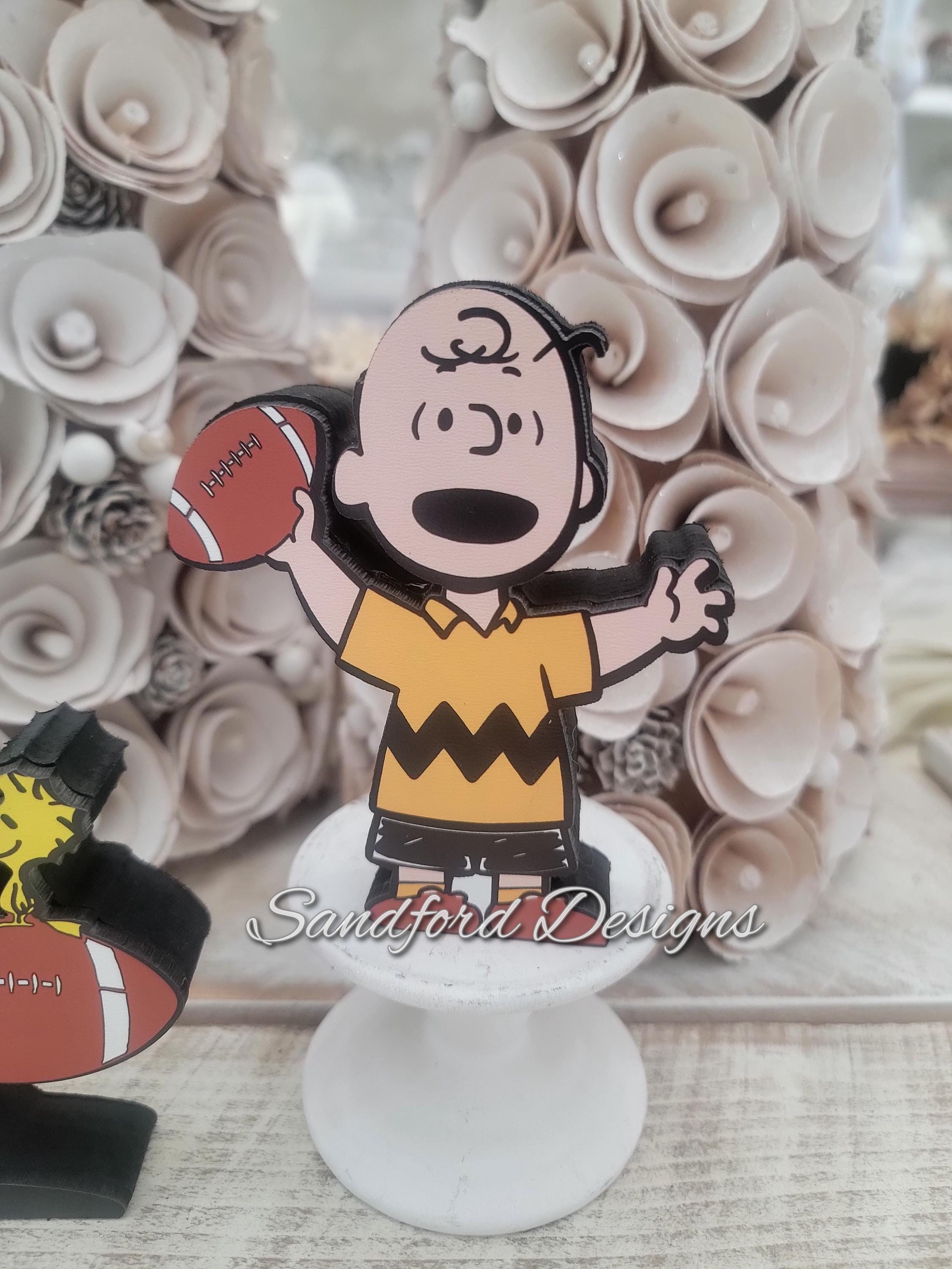 Charlie Brown & Snoopy Football Wood Decoration: Peanuts Party Decor - Etsy