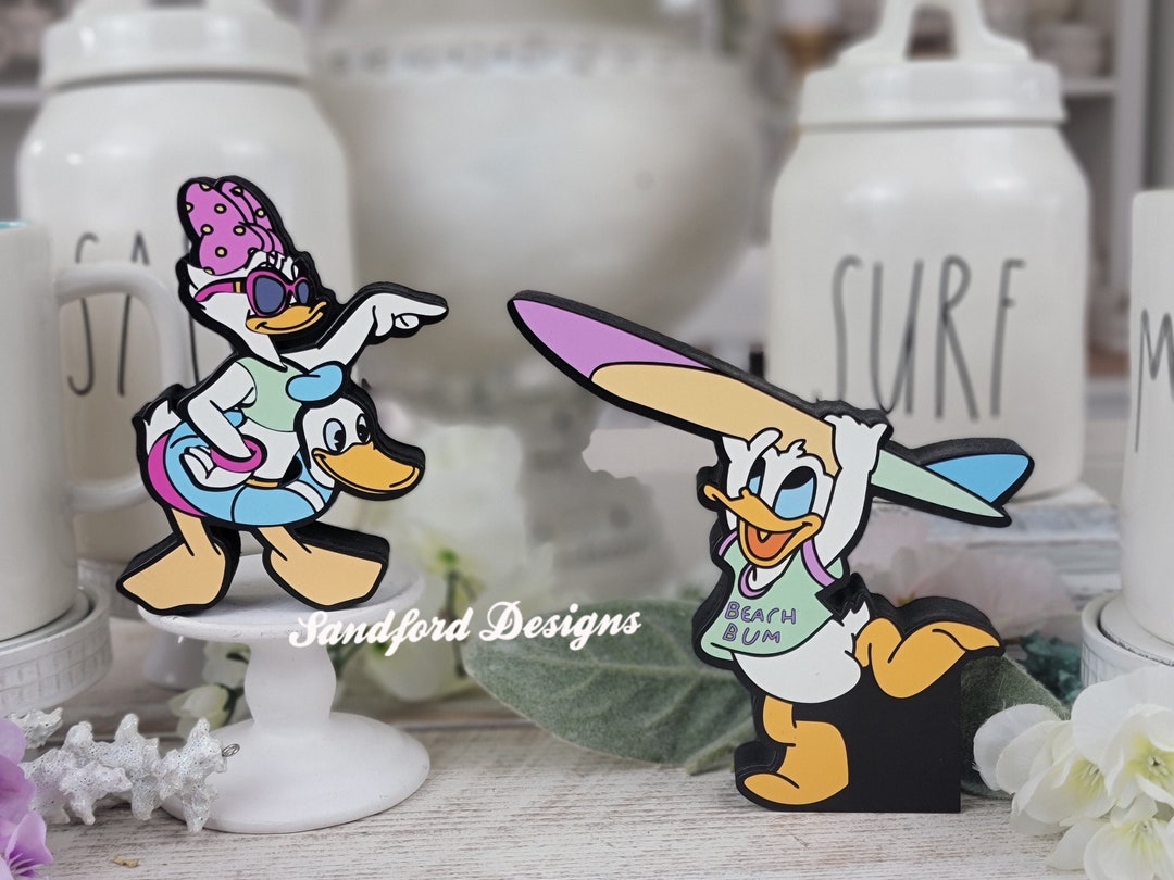 Donald and Daisy Beach Tiered Tray Decor, Disney Pool Party Decor ...