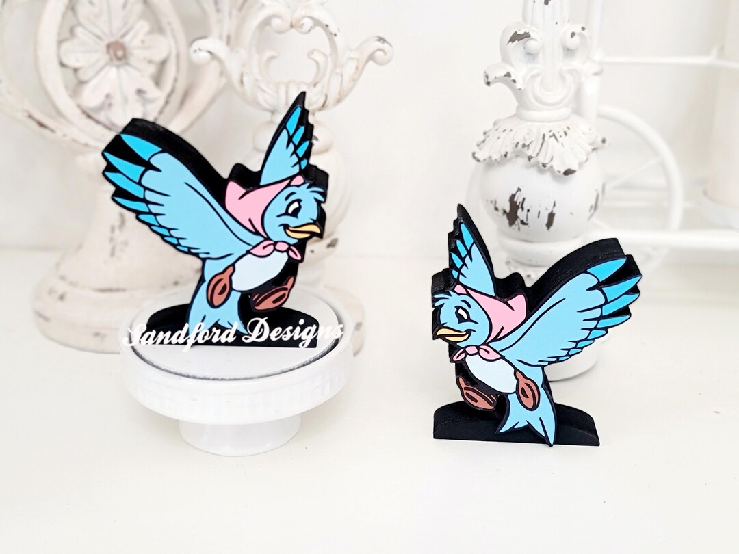 Cinderella Blue Bird Wood Decoration Disney Birds Wall Art Bibbidi ...