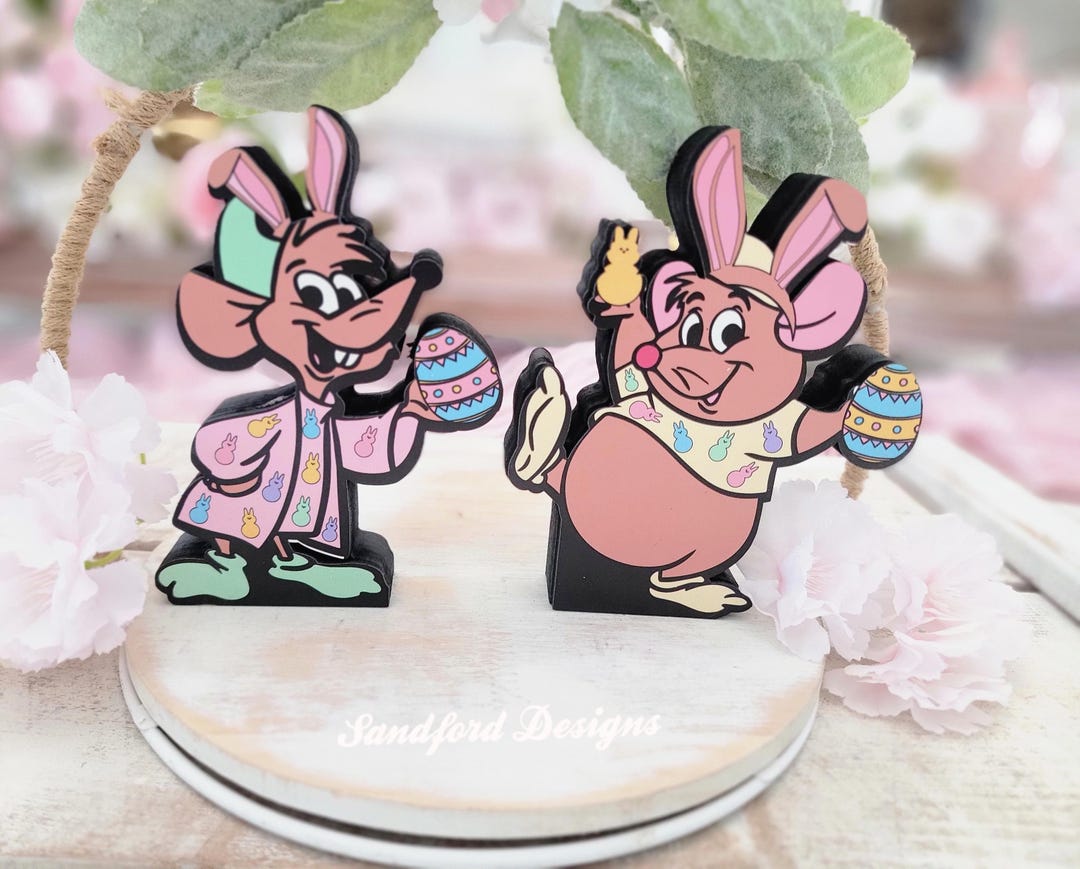 Easter Gus Gus and Jaq Cinderellas Mice Wood Peep Decorations - Bibbidi Bobbidi Boo - Etsy