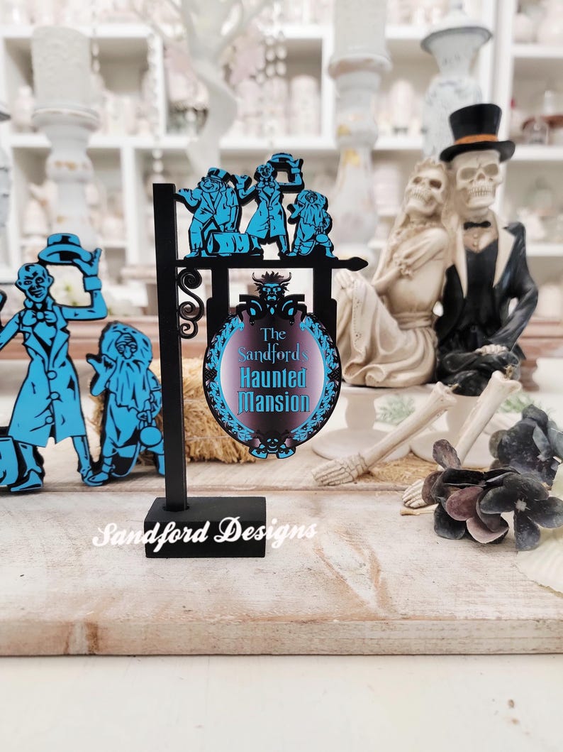Personalized Haunted Mansion Sign, Disney Hitchhiking Ghosts Halloween ...