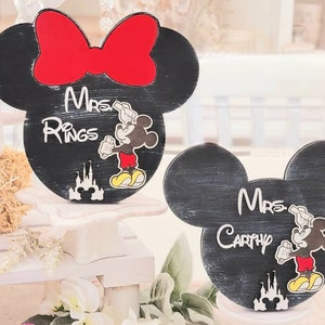 Minnie Mouse Chalkboard Teacher 3d Wood Sign, Custom Mickey Teacher ...