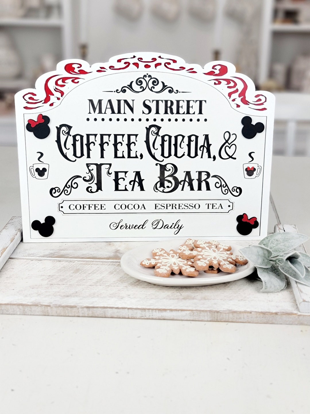 Disney Coffee Cocoa and Tea Bar Sign, Mickey and Minnie Decor, Mickey ...