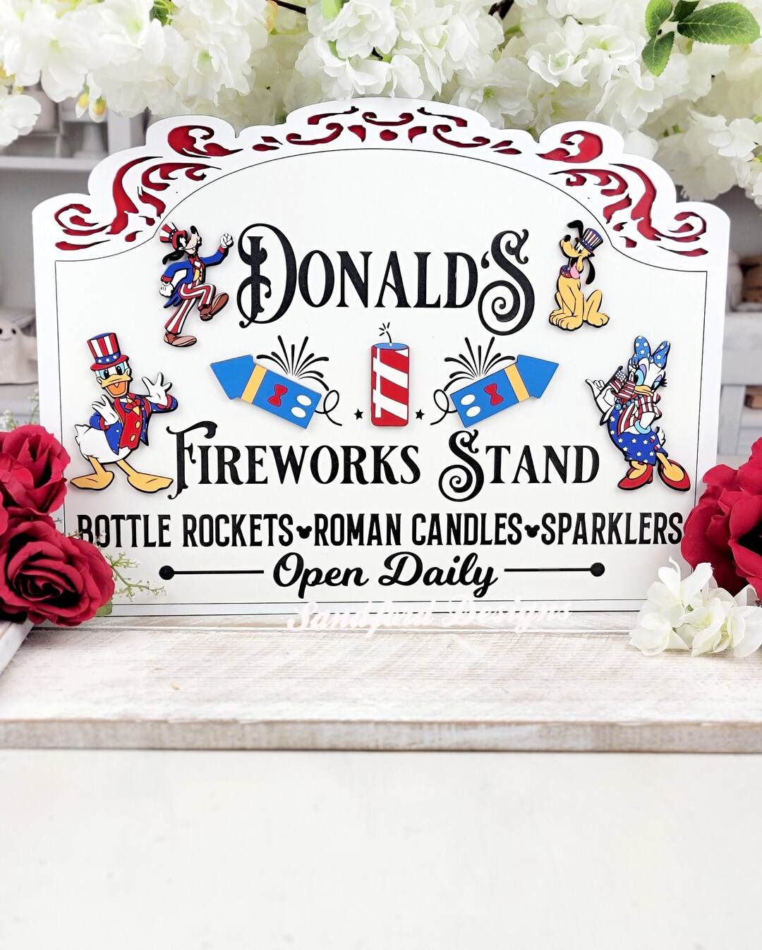 Donald Duck's 4th of July Fireworks Stand Sign - Daisy, Goofy, - Disney ...
