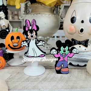 Mickey and Minnie Frankenstein and Bride Tiered Tray Decorations ...