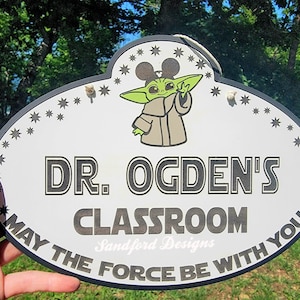 Baby Yoda Grogu Star Wars Teacher Sign - Disney Teacher Appreciation ...