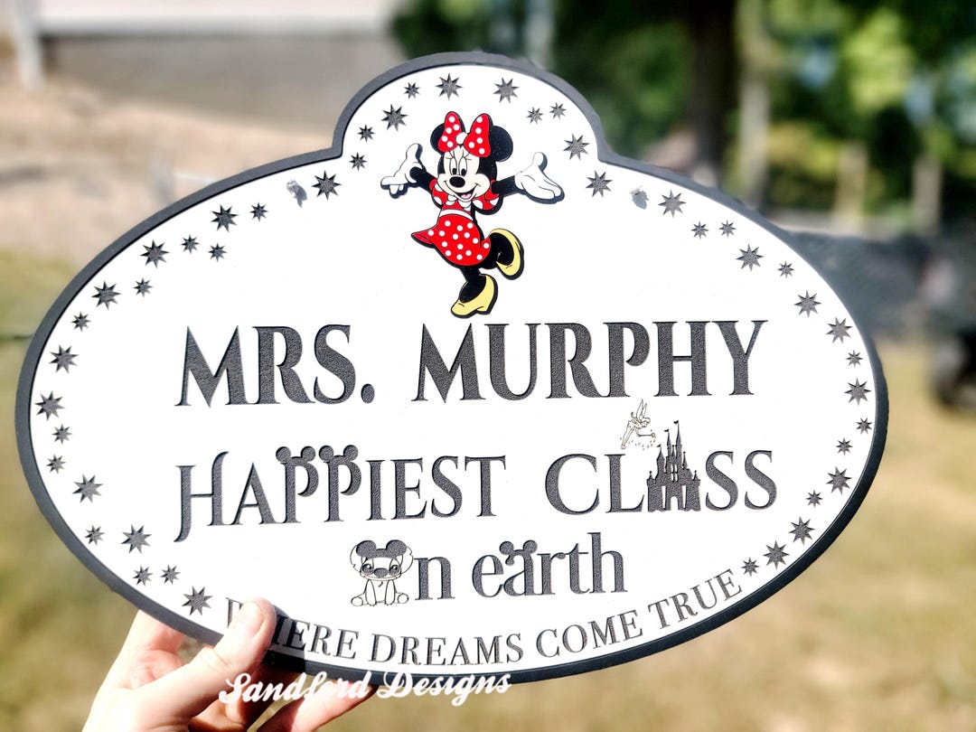 Minnie Teacher Sign , Disney Teacher Gift, Happiest Class on Earth ...
