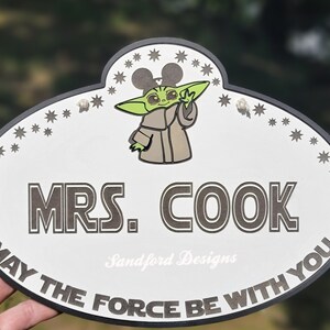 Baby Yoda Grogu Star Wars Teacher Sign - Disney Teacher Appreciation ...
