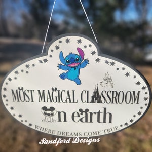 Disney Stitch Teacher Wood Sign Teacher Appreciation Back to School ...