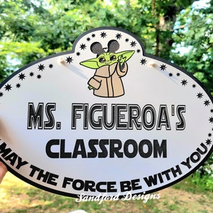 Baby Yoda Grogu Star Wars Teacher Sign - Disney Teacher Appreciation ...