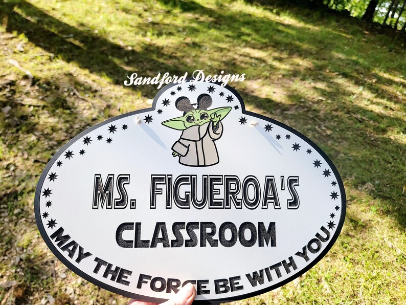 Baby Yoda Grogu Star Wars Teacher Sign - Disney Teacher Appreciation ...