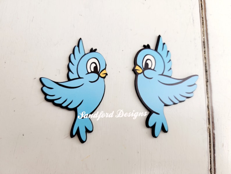 Cinderella Blue Bird Wood Decoration, Disney Birds Wall Art, Bibbidi ...