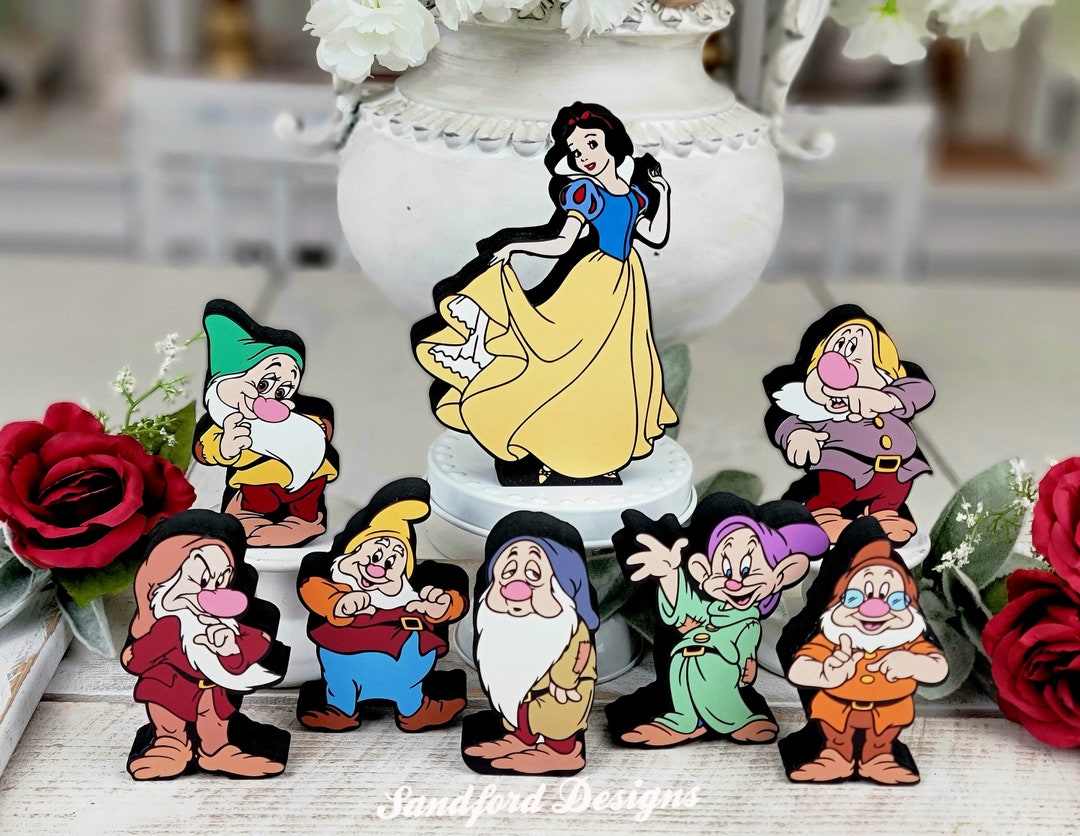 Snow White and Seven Dwarfs Tiered Tray Decor: Wooden Fairytale Set - Etsy