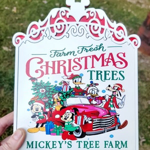 Christmas Mickey and Friends Truck Sign - Disney Christmas Tree Farm ...