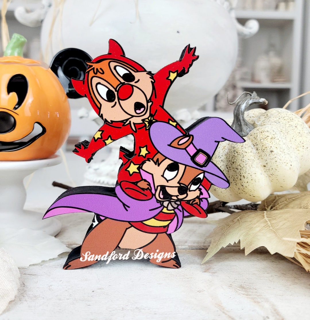 Cute Chip N Dale Dressed as a Witch and Devil for Halloween Adorable ...