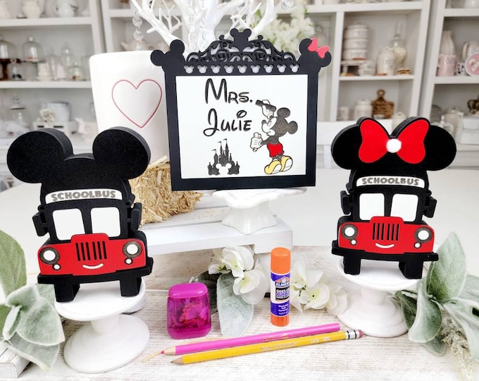 Mickey Mouse Desktop Teacher Wood Signs Teacher Appreciation Gift Back ...