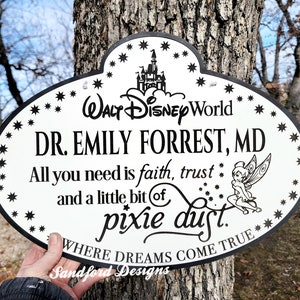 Tinker Bell Cast Member Wood Sign - Disney Teacher Gift , Personalized ...