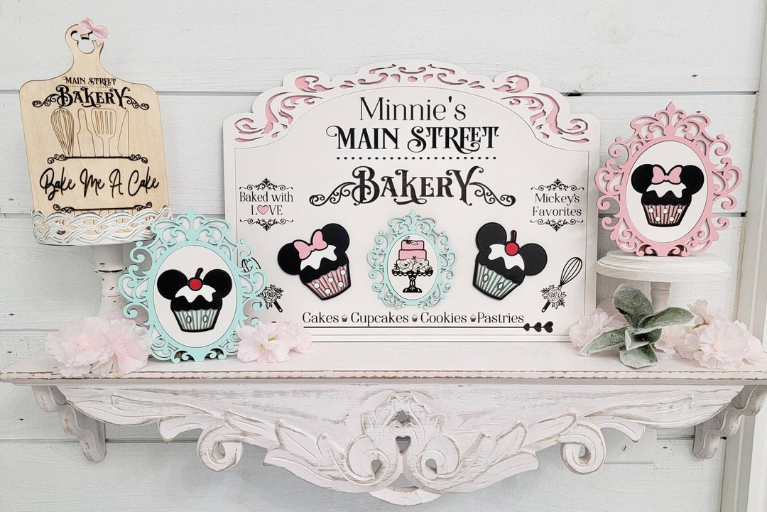 Minnie Mouse Bakery Sign Disney Farmhouse Wall Art Mouse Kitchen 3d ...