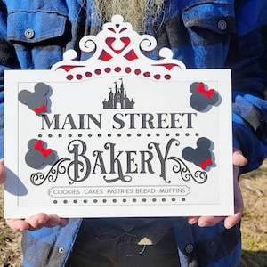Mickey and Minnie Main Street Bakery Sign Disney Main Street Bakery ...