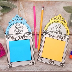Disney Post-it It Note Holder, Teacher Sticky Note, Princess Post-it ...