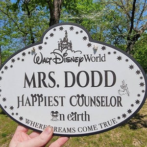 Disney Teacher Sign, Principal Sign, School Counselor Sign, School Name ...
