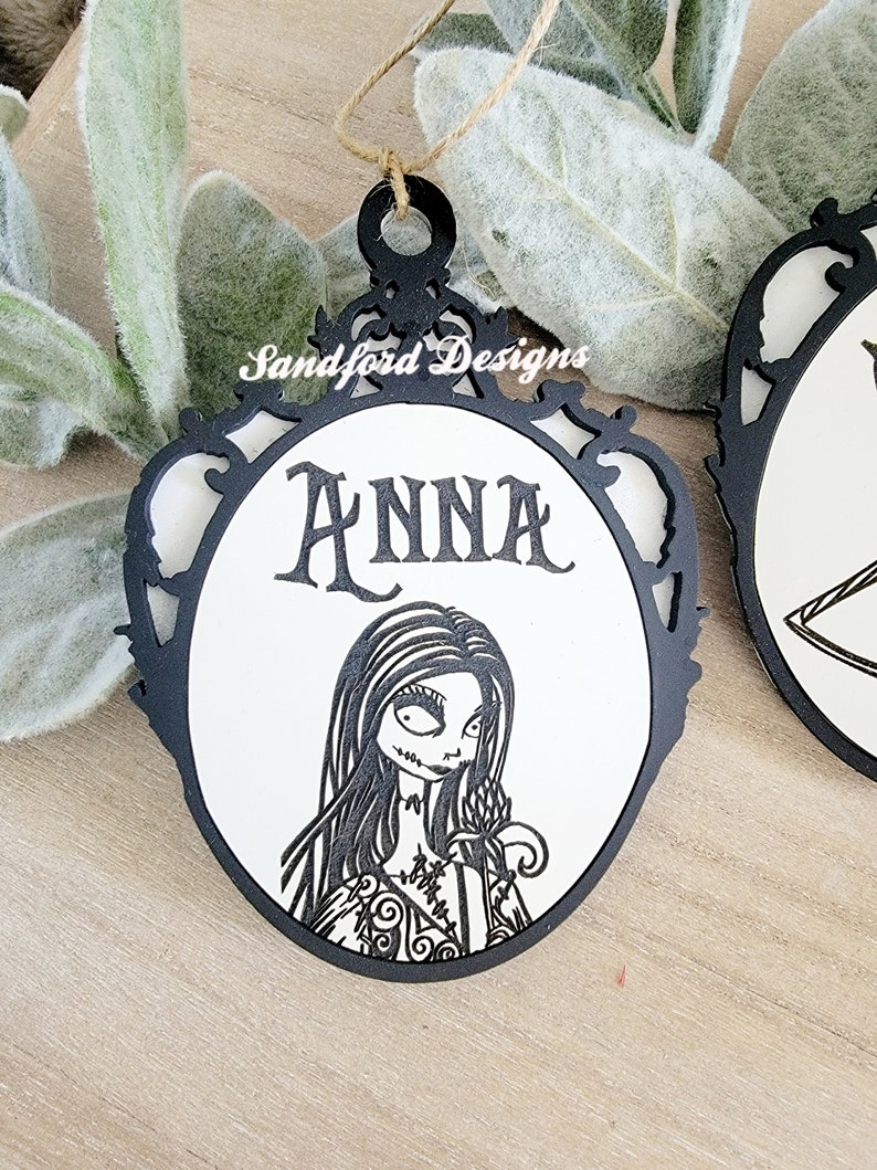 Jack and Sally Ornament Tags, Zero Stocking Decor, Personalized Disney ...