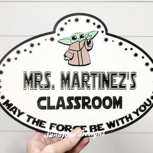 Baby Yoda Grogu Star Wars Teacher Sign - Disney Teacher Appreciation ...