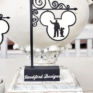 Walt Disney and Mickey Holding Hands Street Sign - Disney Tiered Tray ...