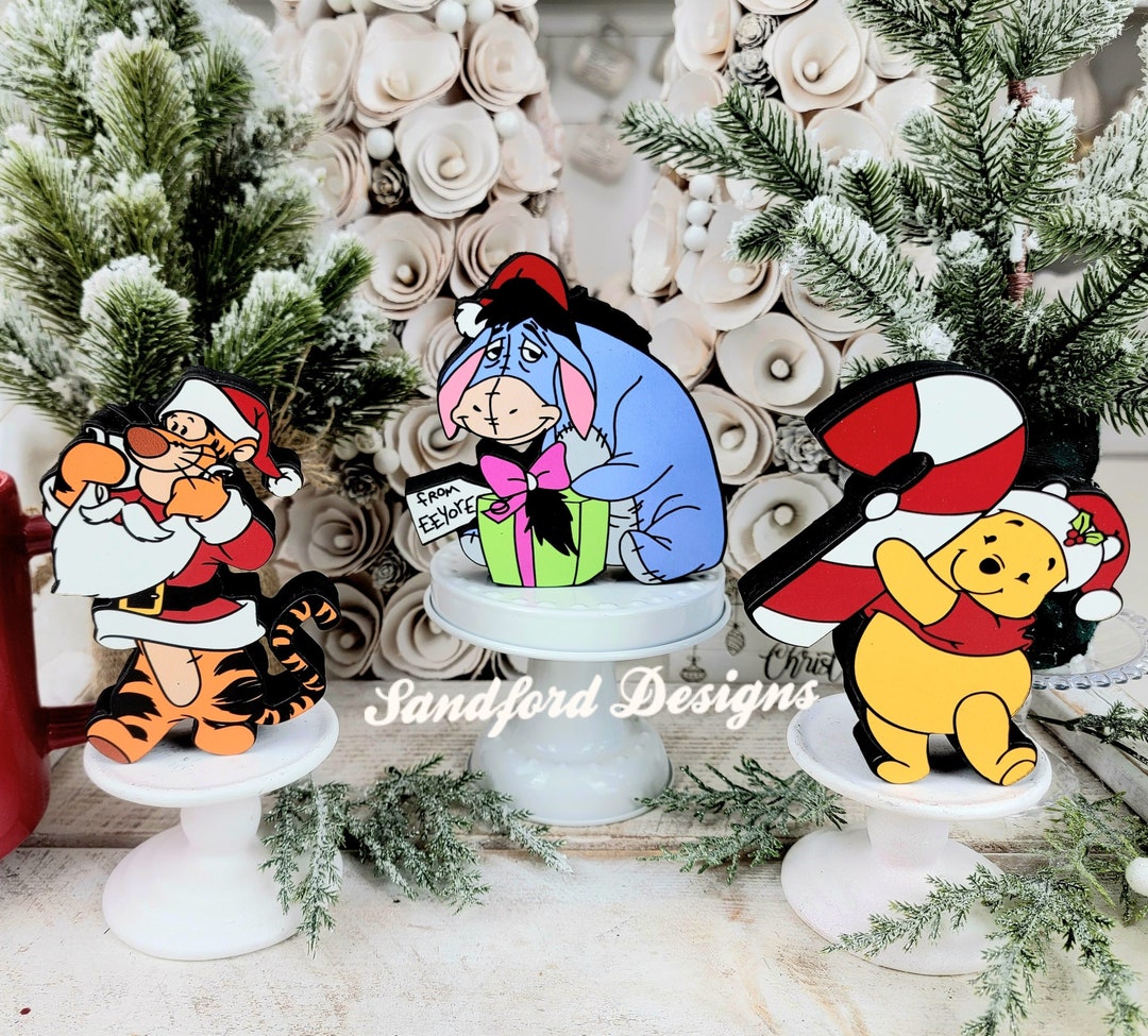 Christmas Winnie the Pooh, Piglet, Tigger, and Eeyore Tiered Tray Decor ...