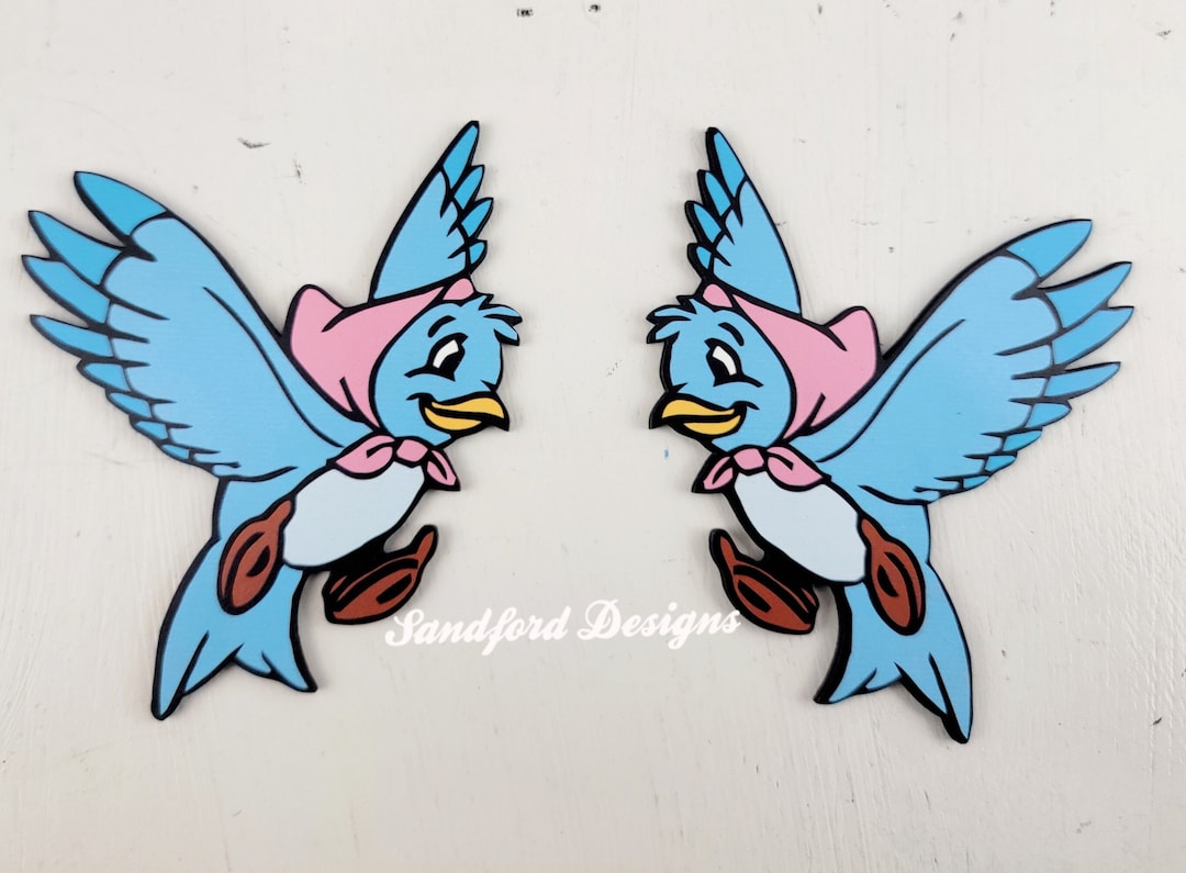 Cinderella Blue Bird Wood Decoration - Disney Birds Wall Art - Bibbidi ...