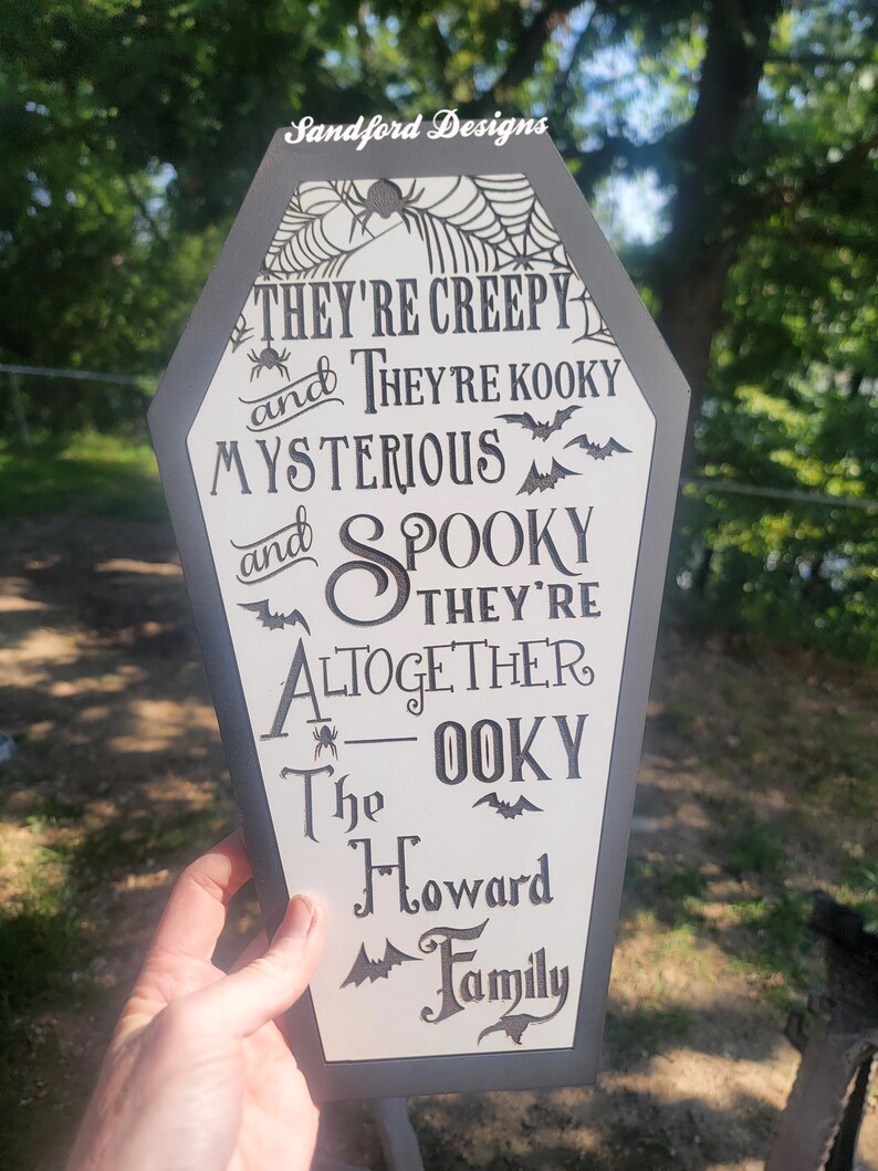 The Addams Family Personalized Sign, Halloween Mysterious and Spooky ...