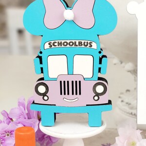 Mickey and Minnie School Bus Wood Signs - Back to School Tiered Tray ...