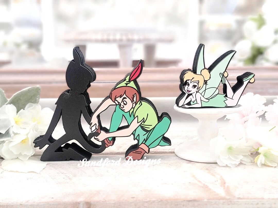 Peter Pan and Tinker Bell Wood Decoration, Tiered Tray Decor - Etsy