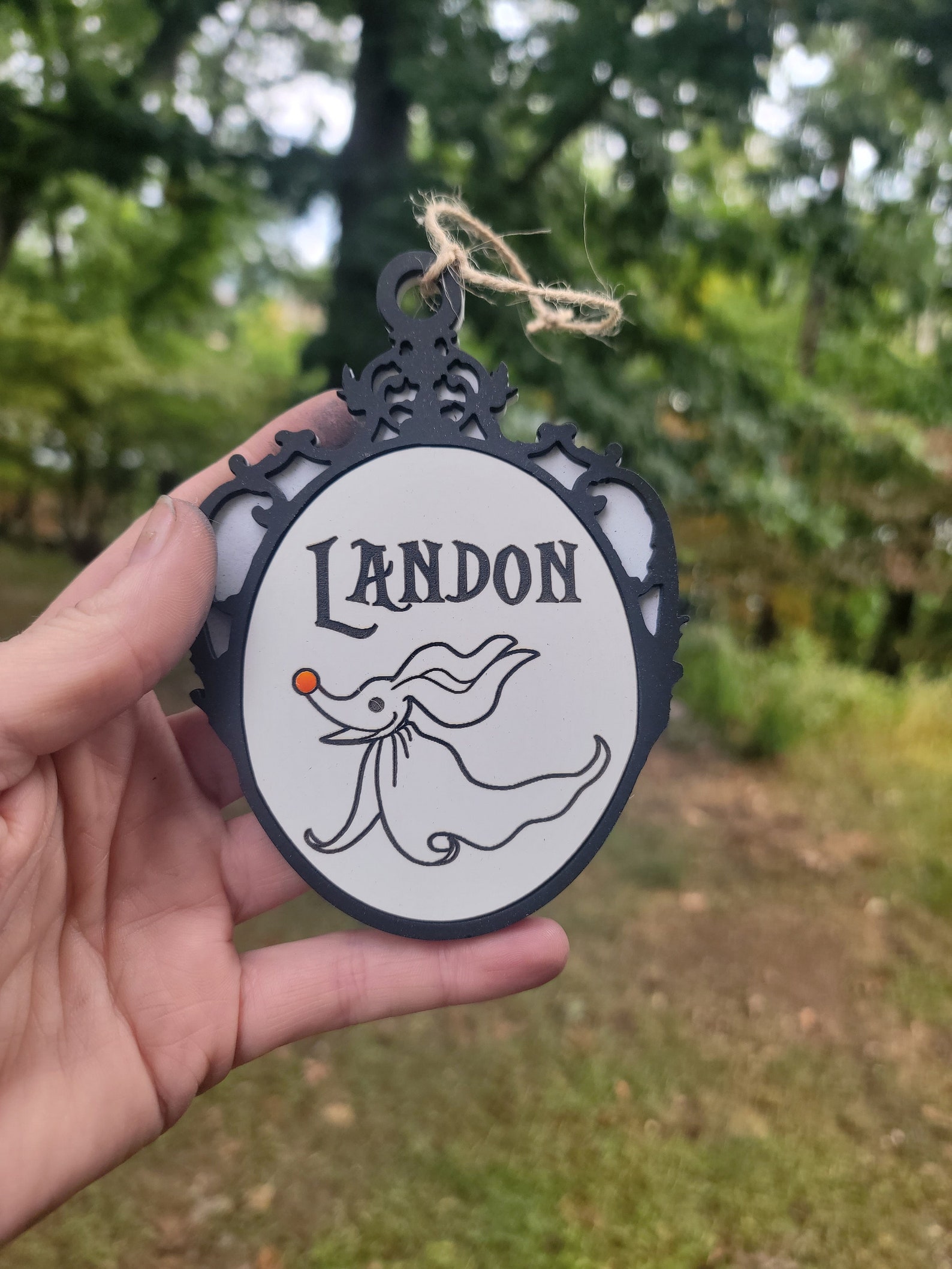 Jack and Sally Ornament Tags, Zero Stocking Decor, Personalized Disney ...