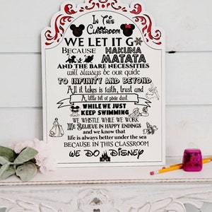 Disney Classroom Rules Sign, Disney Wall Art, Disney House Rules ...